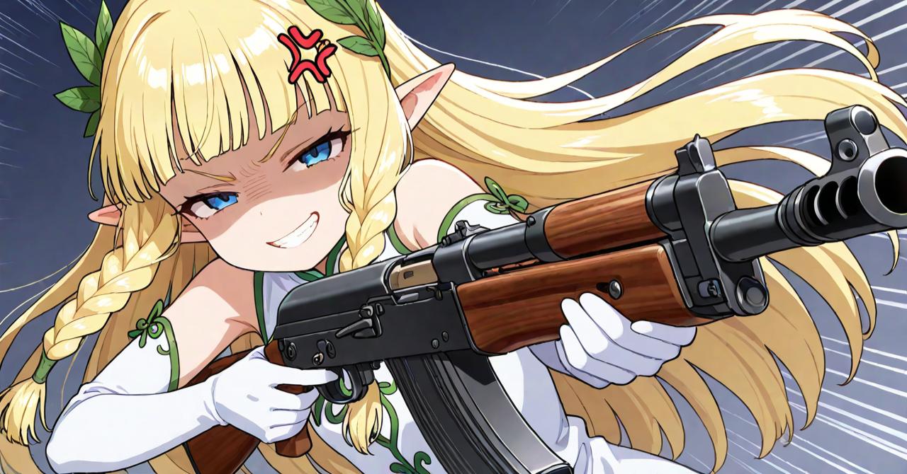 【悲報】キレたエルフさん銃を使う - SPA560さんのイラスト作品 - アイス(Ai.s)